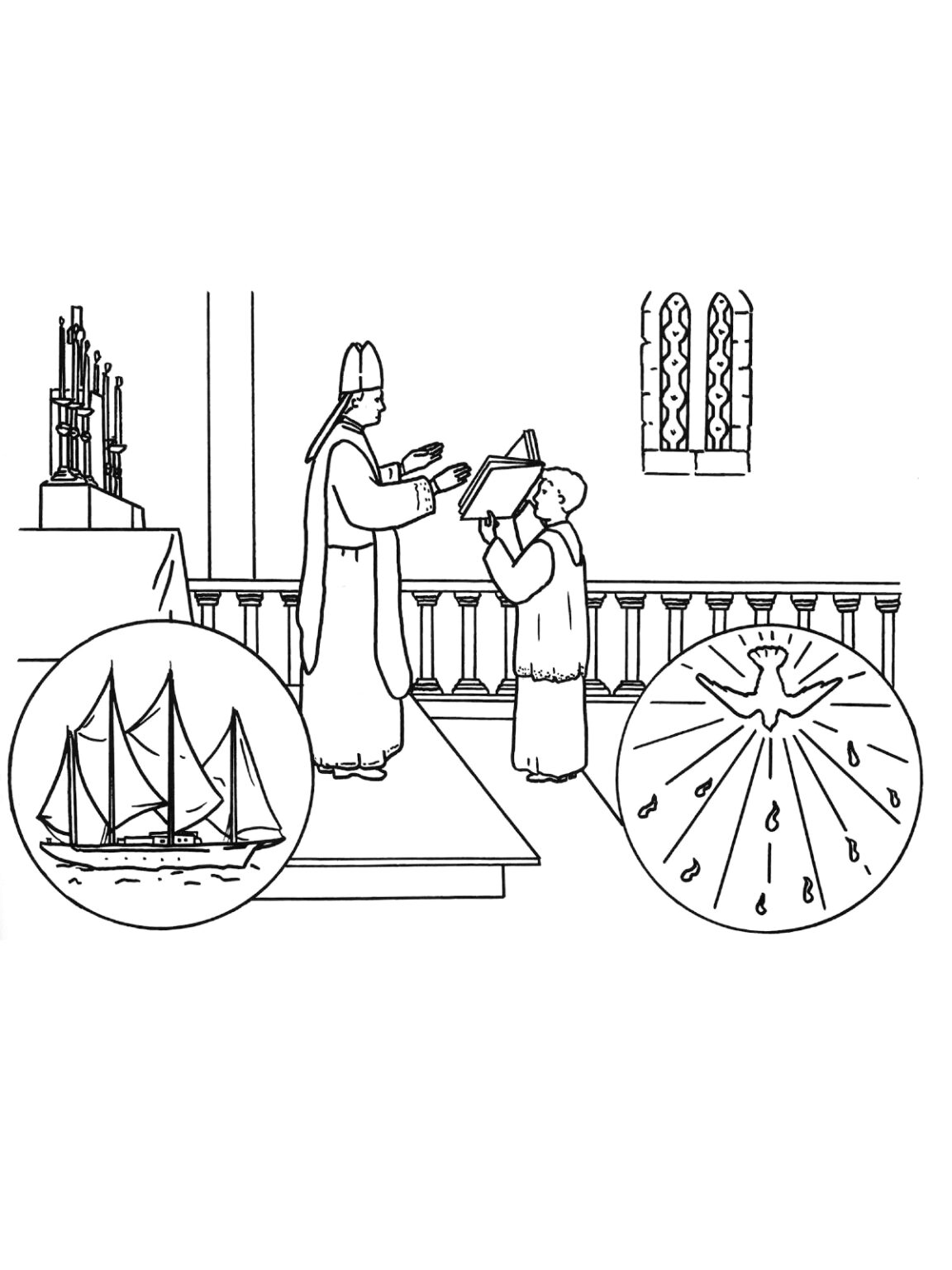 Carnet de coloriage - Les sacrements - Librairie de la FSSP