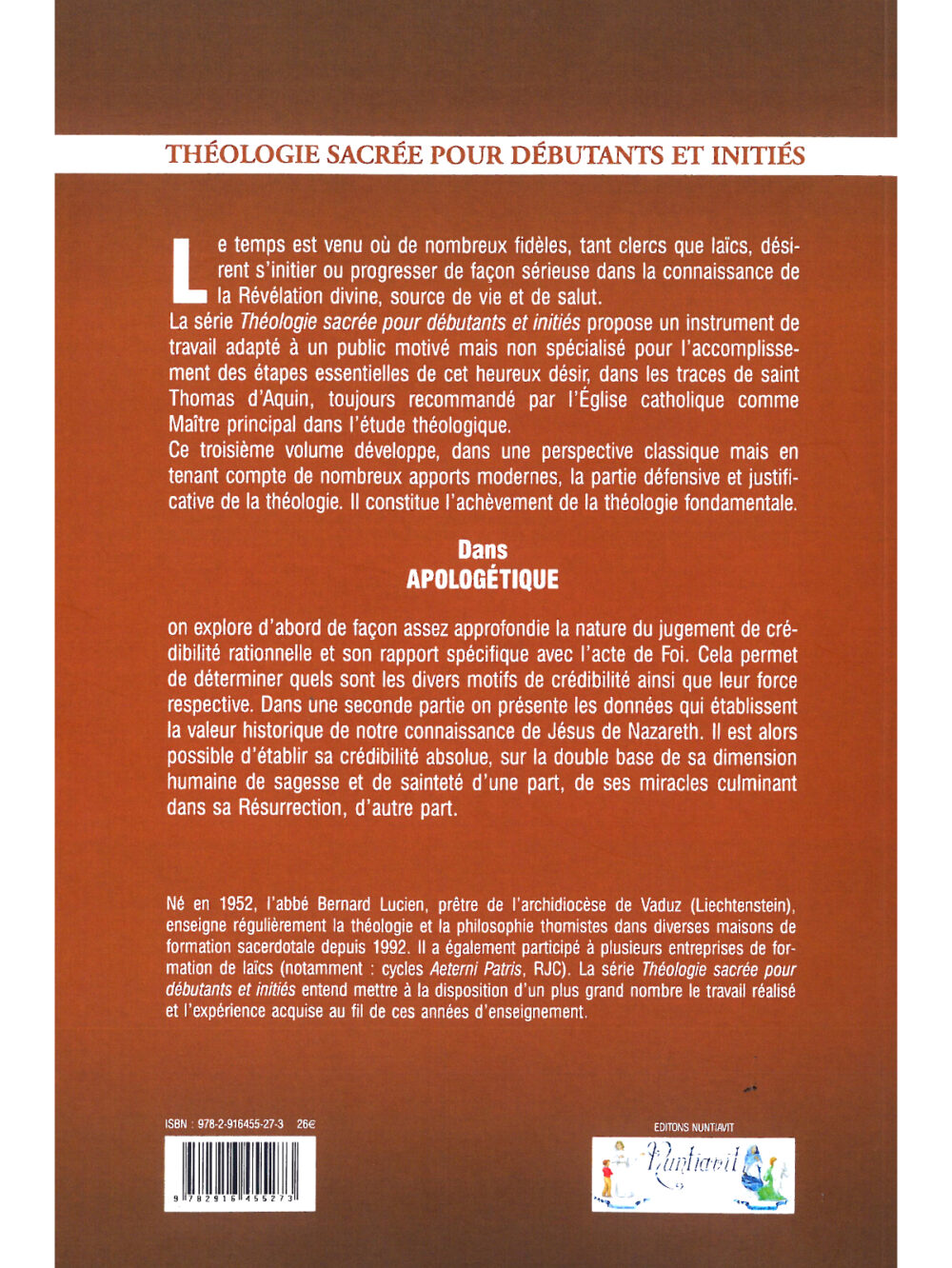 Apologétique - Librairie de la FSSP